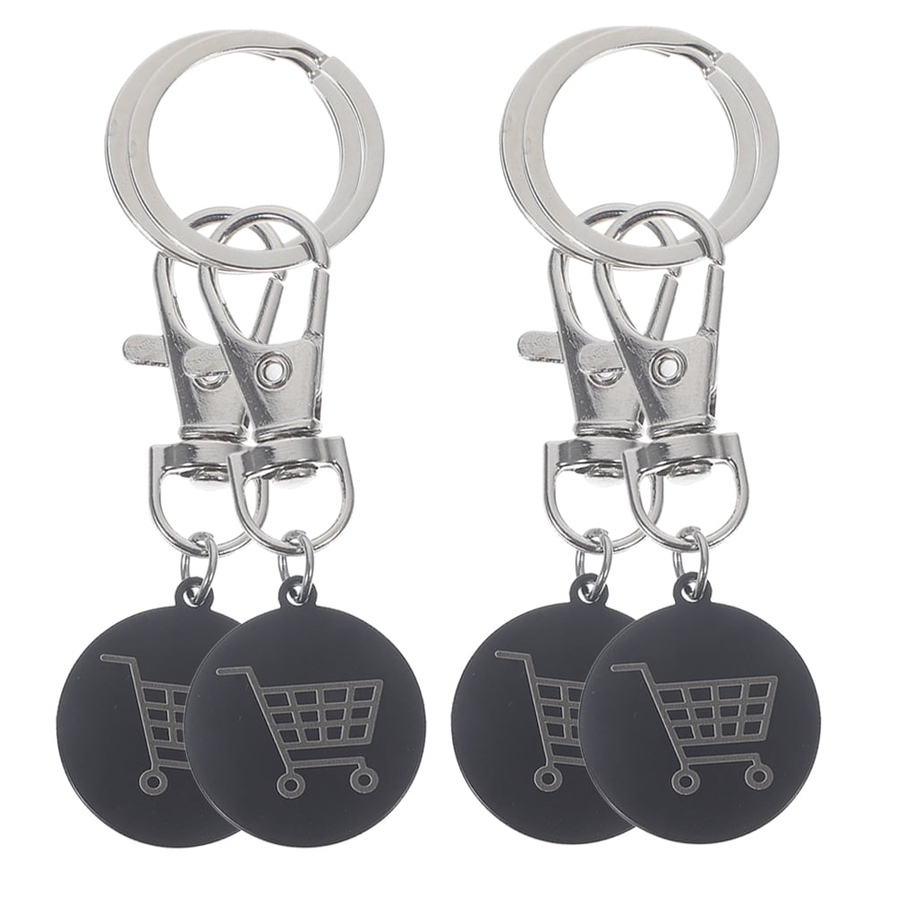 WRITWAA Trolley Token Key Ring Shopping Cart Coin Black Stainless Steel ...