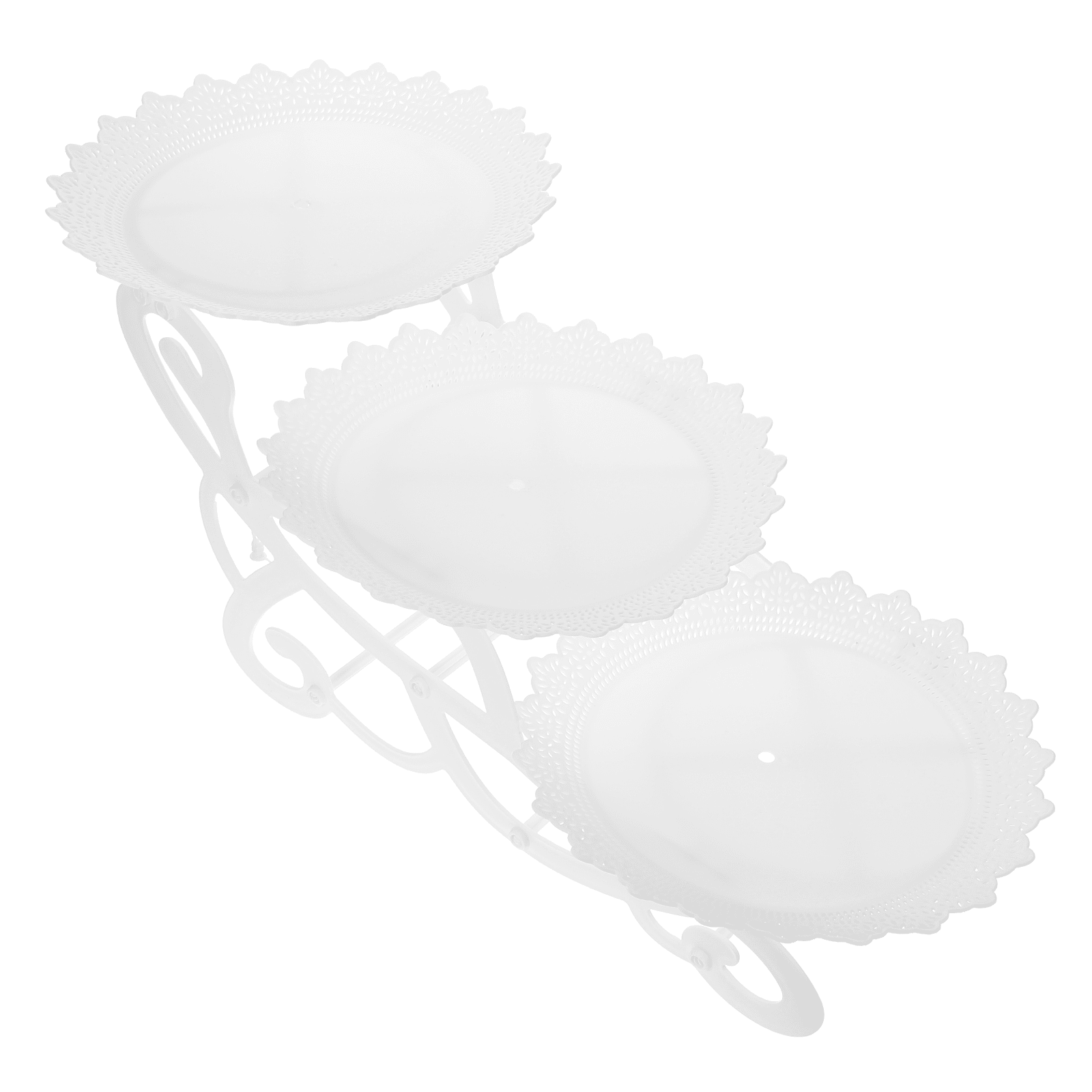 WRITWAA White PP Dessert Storage Rack with Three Layers for Organizing ...