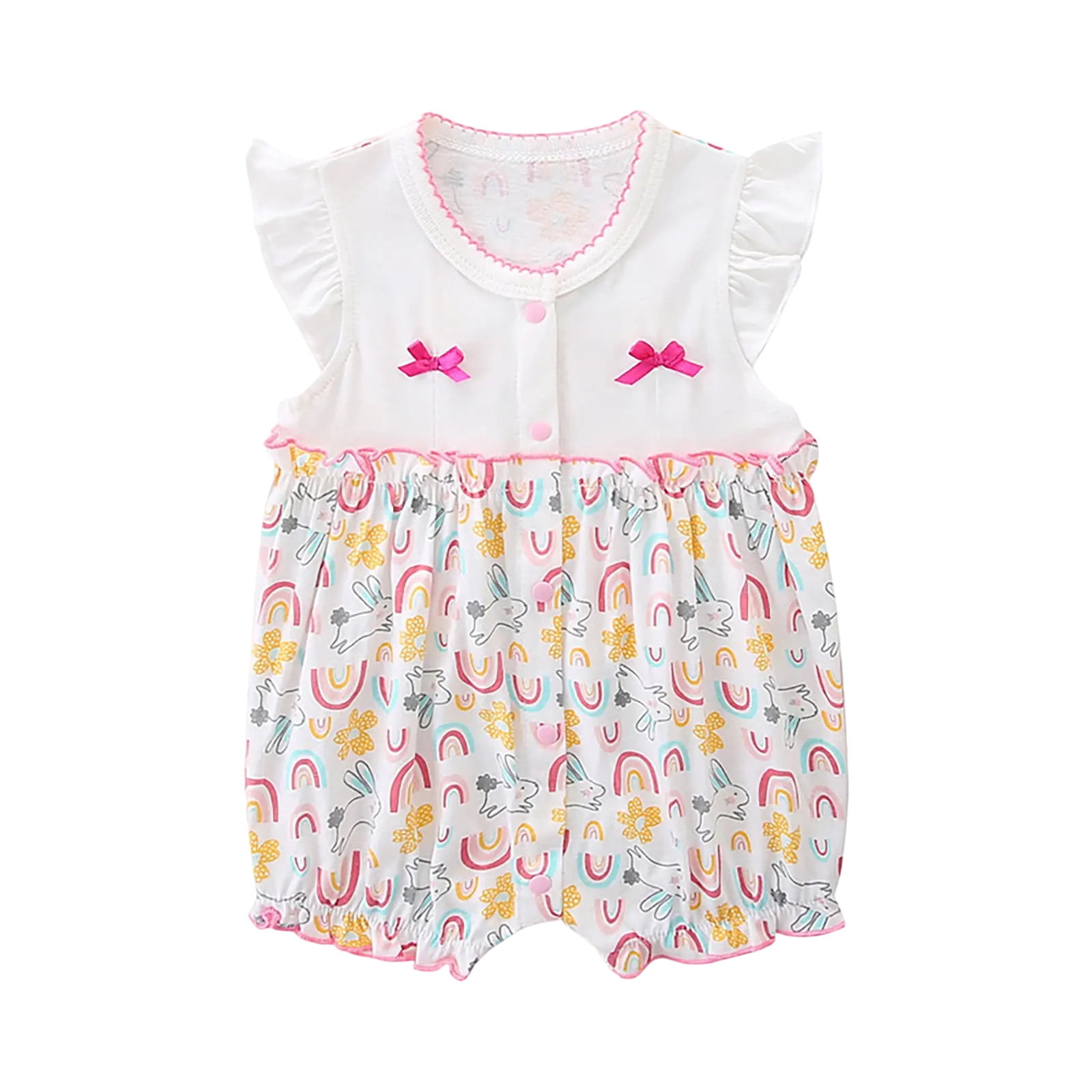 WRKEKC Baby Girls Romper, Newborn Girls Jumpsuit, Toddler Baby Girls ...