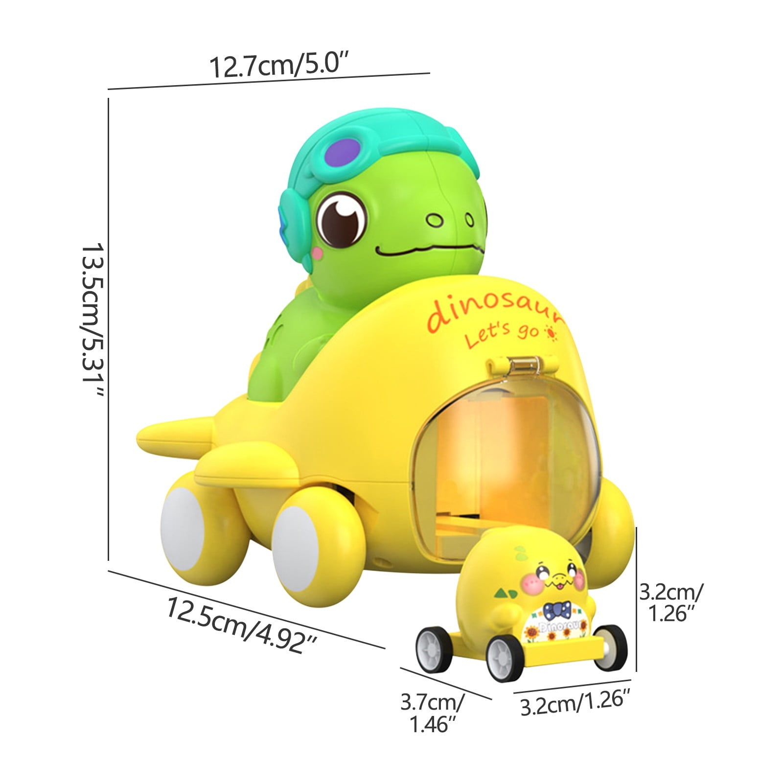 WRKEKC Children's Inertial Toy Car Dinosaur Catapult Plane Cute Pet ...