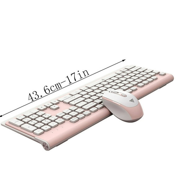 Pink Wireless Keyboard Mouse Set