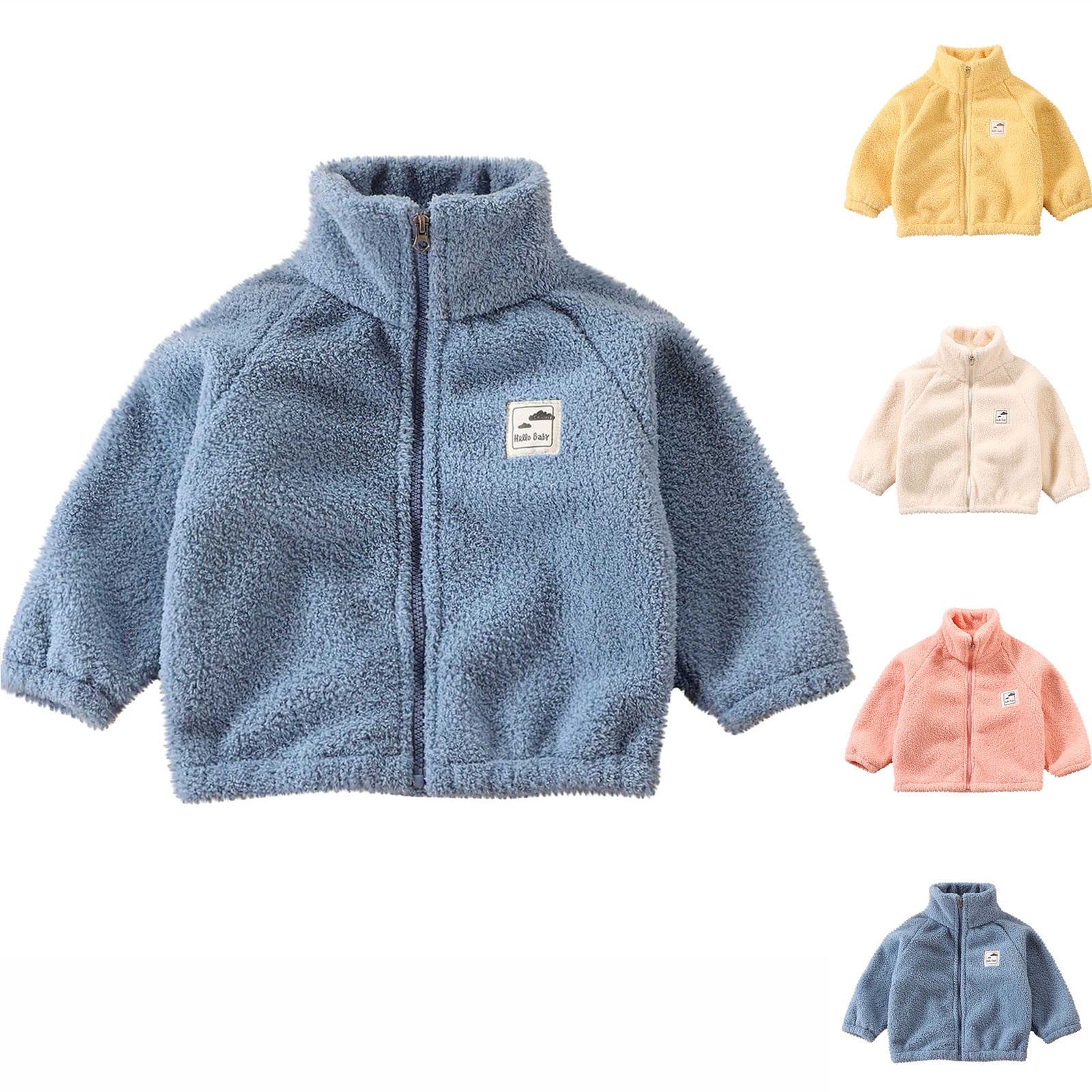 WRKEKC Kids Fleece Jacket Soft Cloud Fleece Warm Full-Zip Jacket for ...