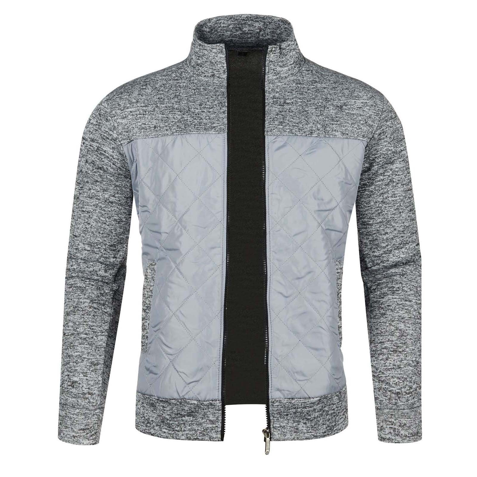 WRKEKC Men's Knit Zip Up Jacket Mens Jackets with Pocket Solid Color ...