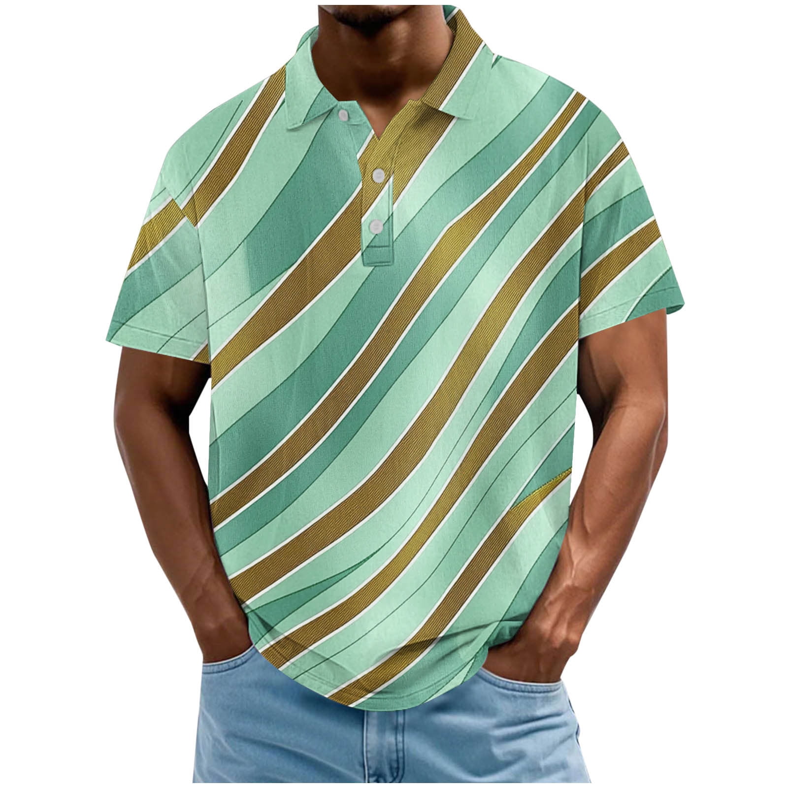 WRKEKC Mens Short Sleeve Button Down Shirts Casual Loose Button Turn ...