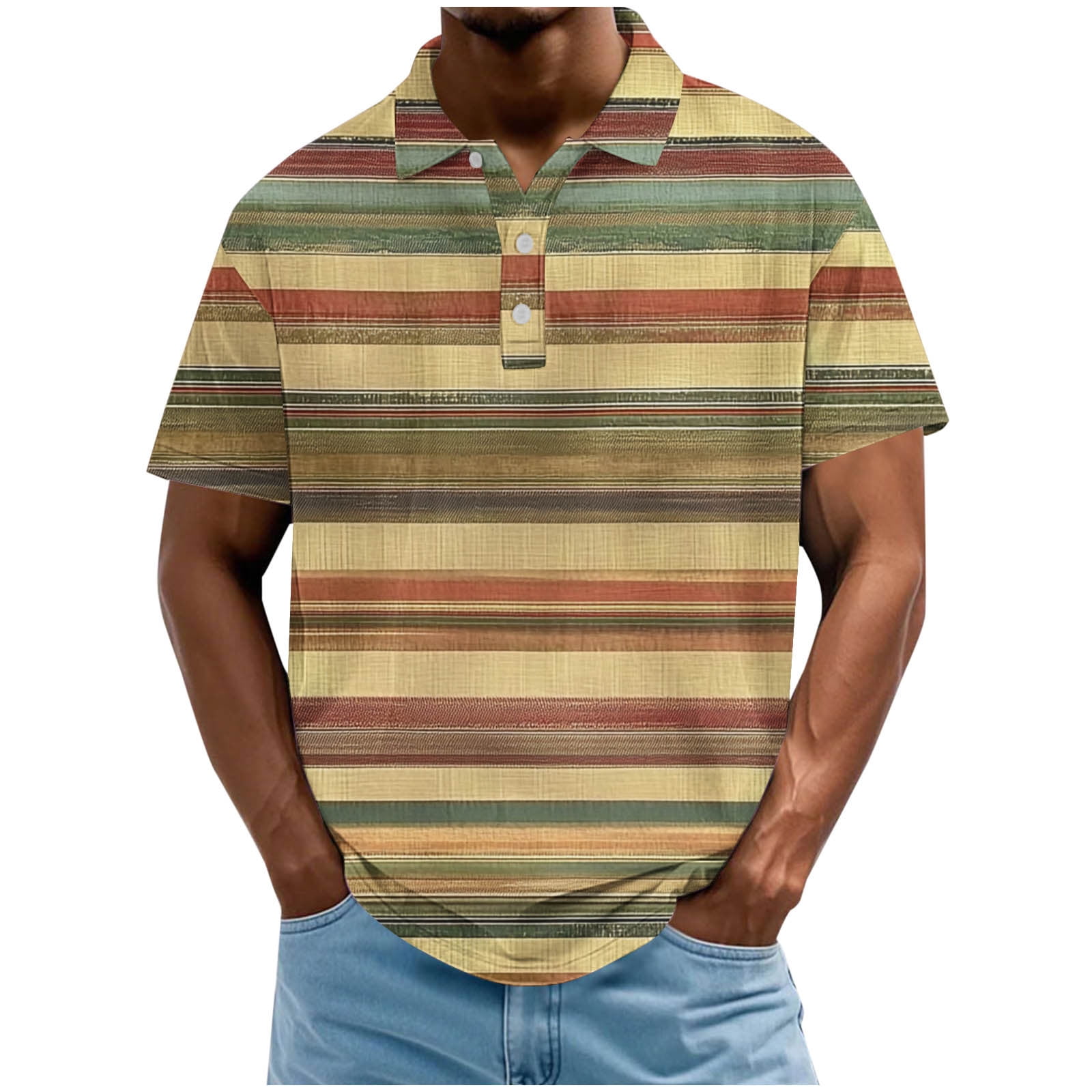 WRKEKC Mens Short Sleeve Button Down Shirts Casual Loose Button Turn ...