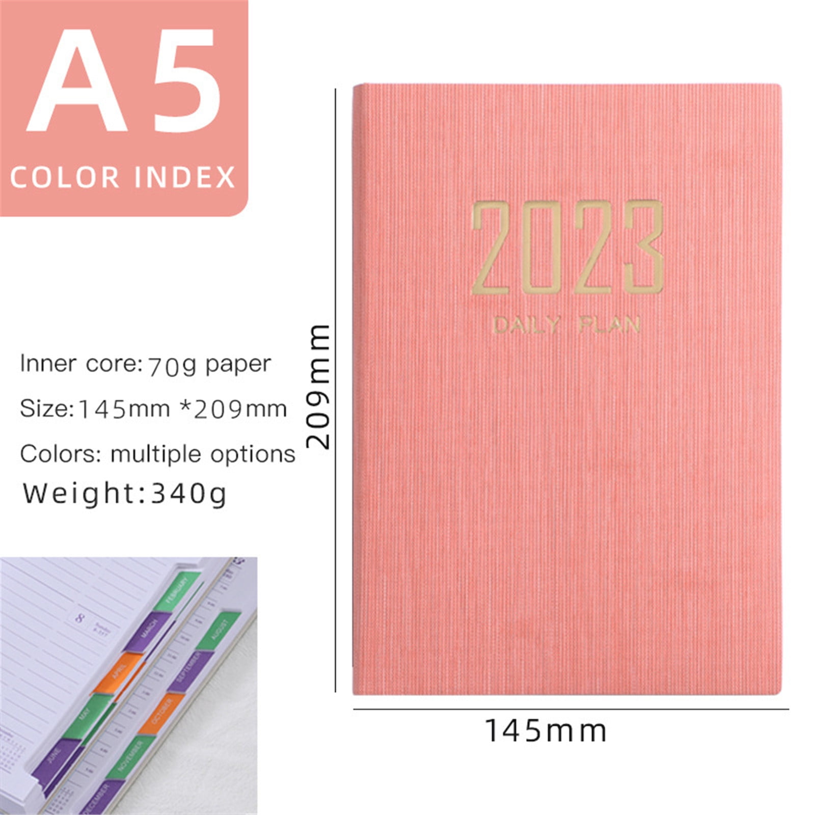 WRKEKC Notebook 2023 Schedule Notepad Inside Page A5 Efficiency Manual ...