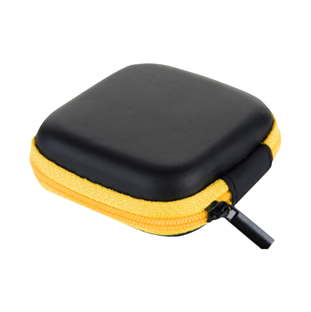 WRKEKC Storage Bins Mini Zipper Hard Leather Earphone Storage Bag ...