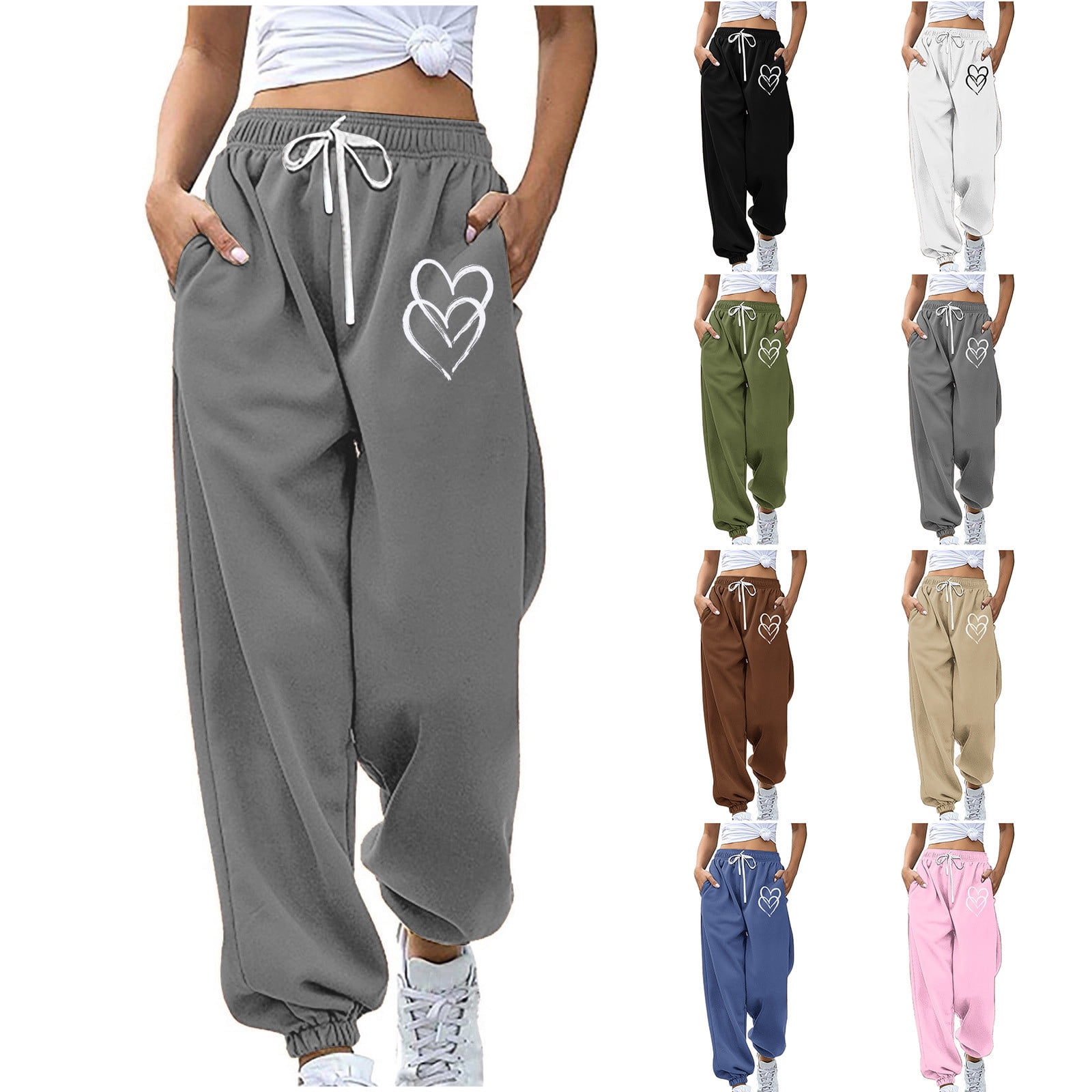 WRKEKC Sweatpants for Women, Joggers for Women, Ladies' Heart Shape ...