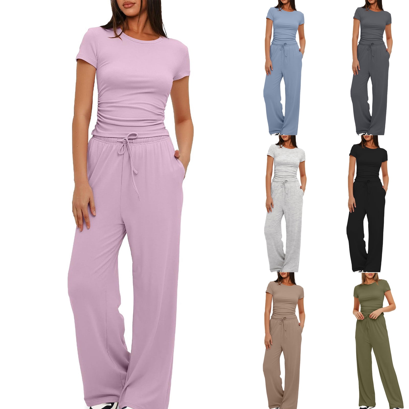 WRKEKC Two Piece Sets for Women, Casual Outfits for Women, Women's 2PC ...