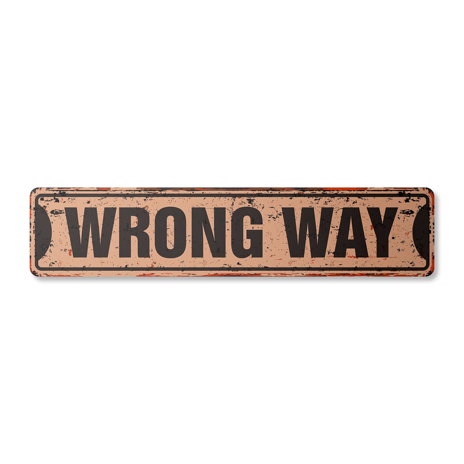 WRONG WAY Vintage Aluminum Street Sign road right wall Metal Sign funny ...