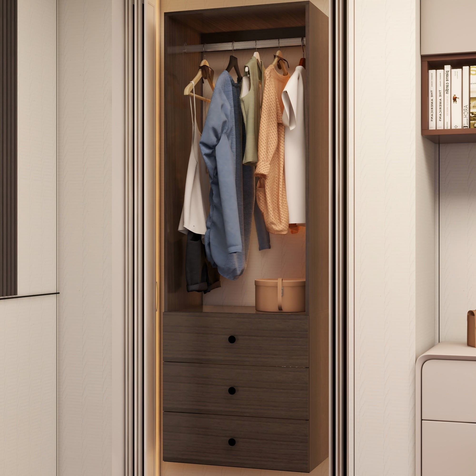 WRR Modular Closet System with 3 Drawers Walk-in Closet System with ...