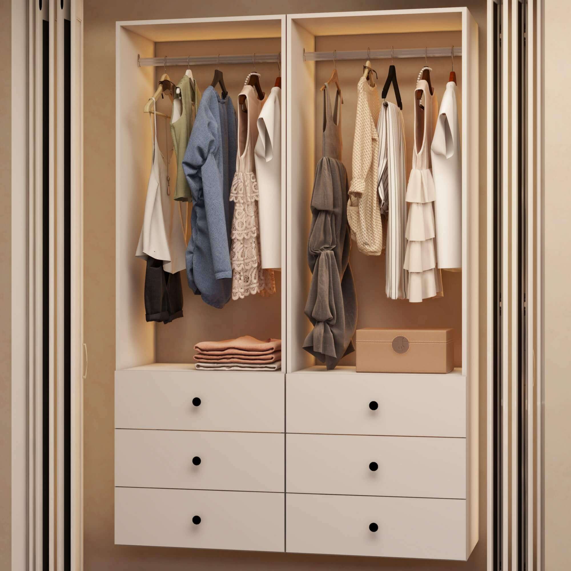 WRR Modular Closet System Organizers and Storage Walk-in Closet with 6 ...