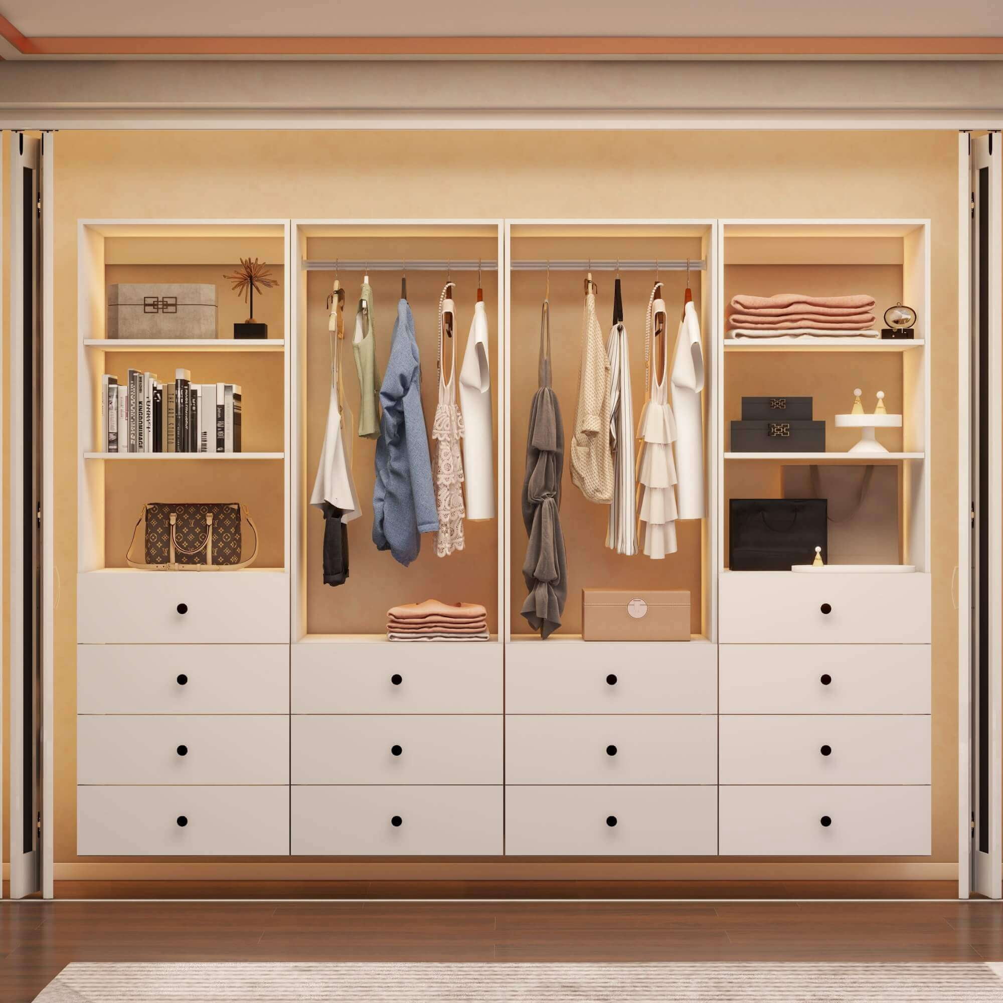 WRR Modular Closet System Organizers and Storage Walk-in Closet with ...