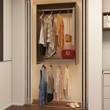 TRINITY 45x20x72 Modular Bamboo Closet Organizer, 2-Piece Set - Bronze ...