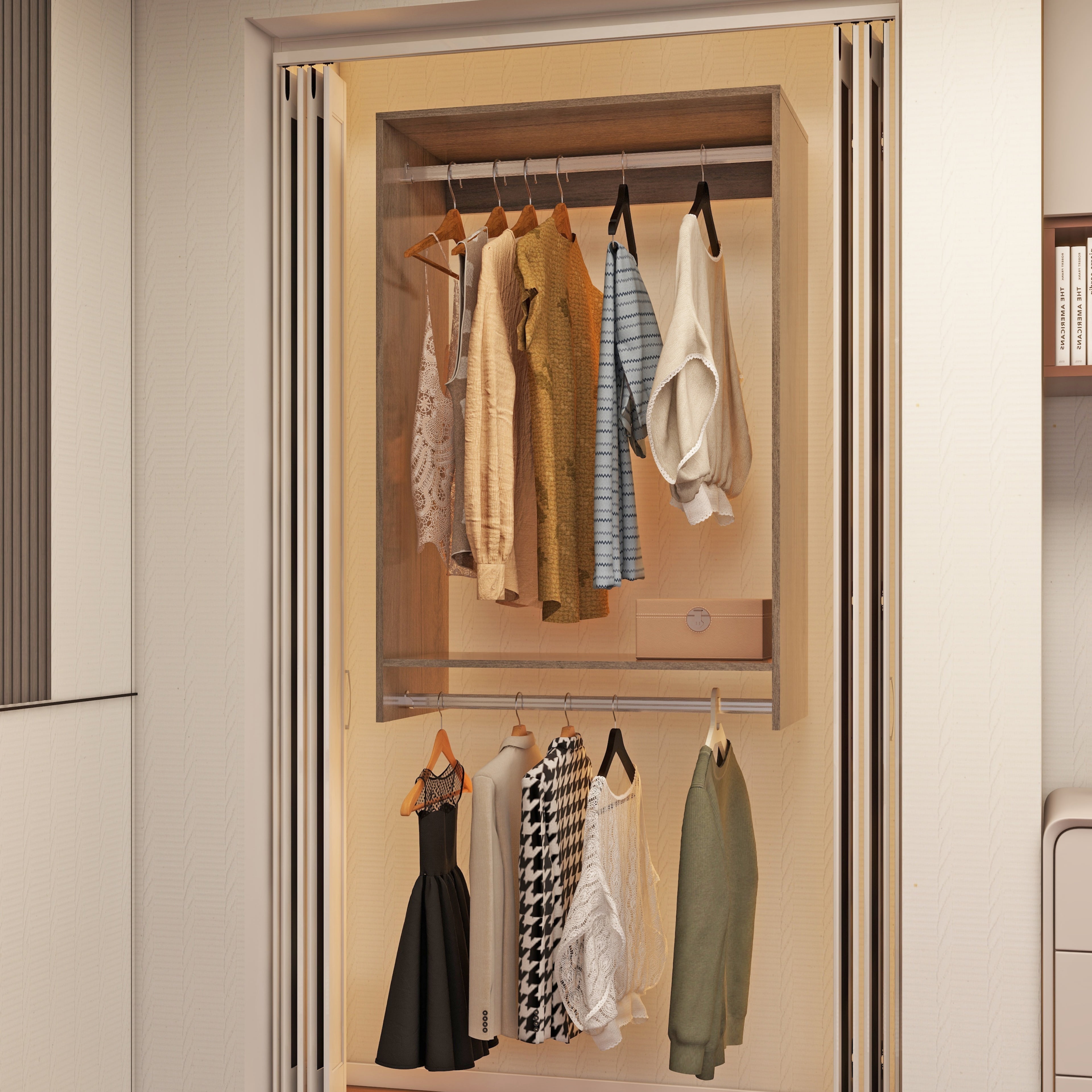 WRR Modular Closet System: Walk in Closet with 2 Hangingrods for ...