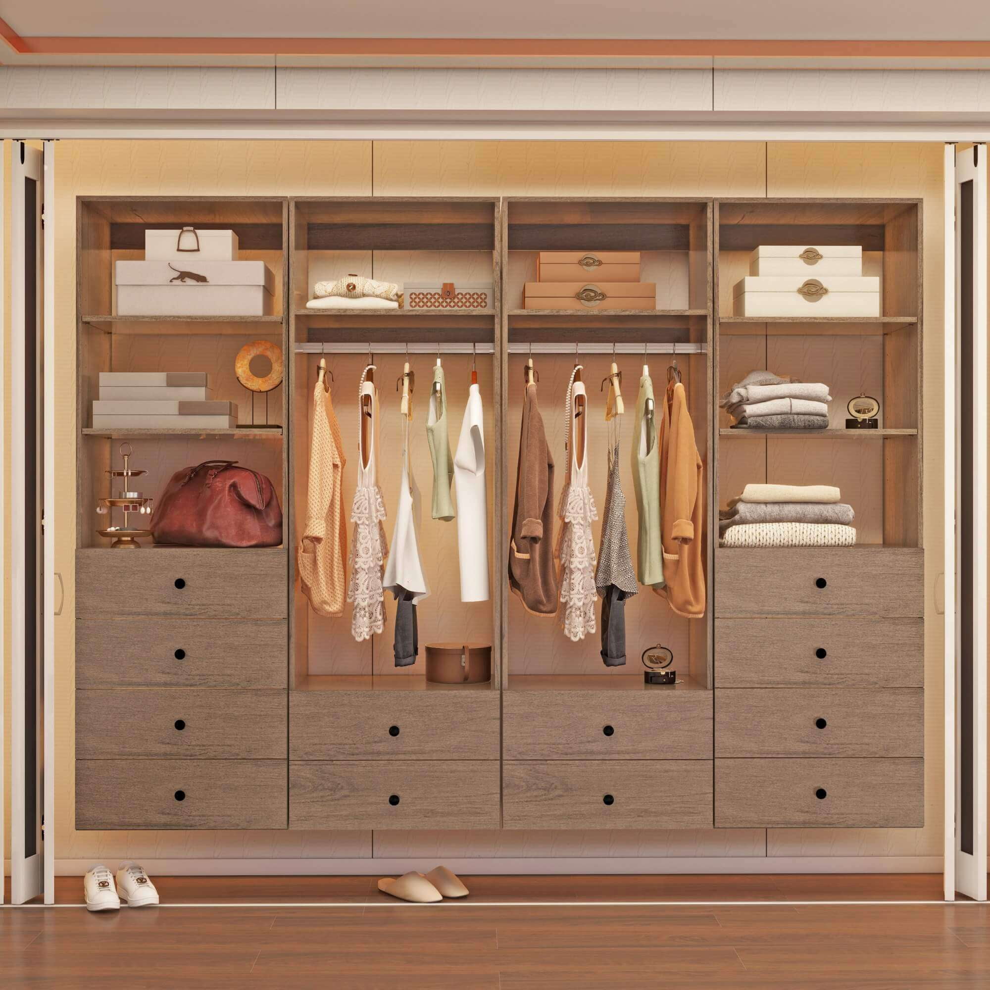 WRR Modular Closet System Walk-in Closet Storage with Drawers ...
