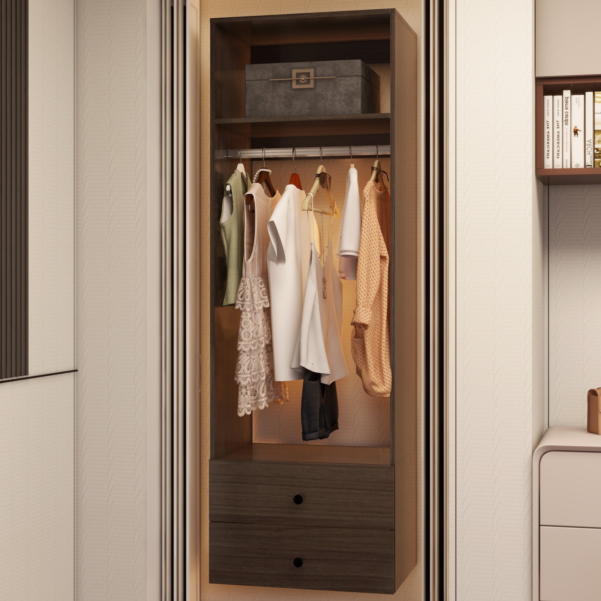WRR Modular Closet System: Walk-in Closet System with Hangingrod Built ...
