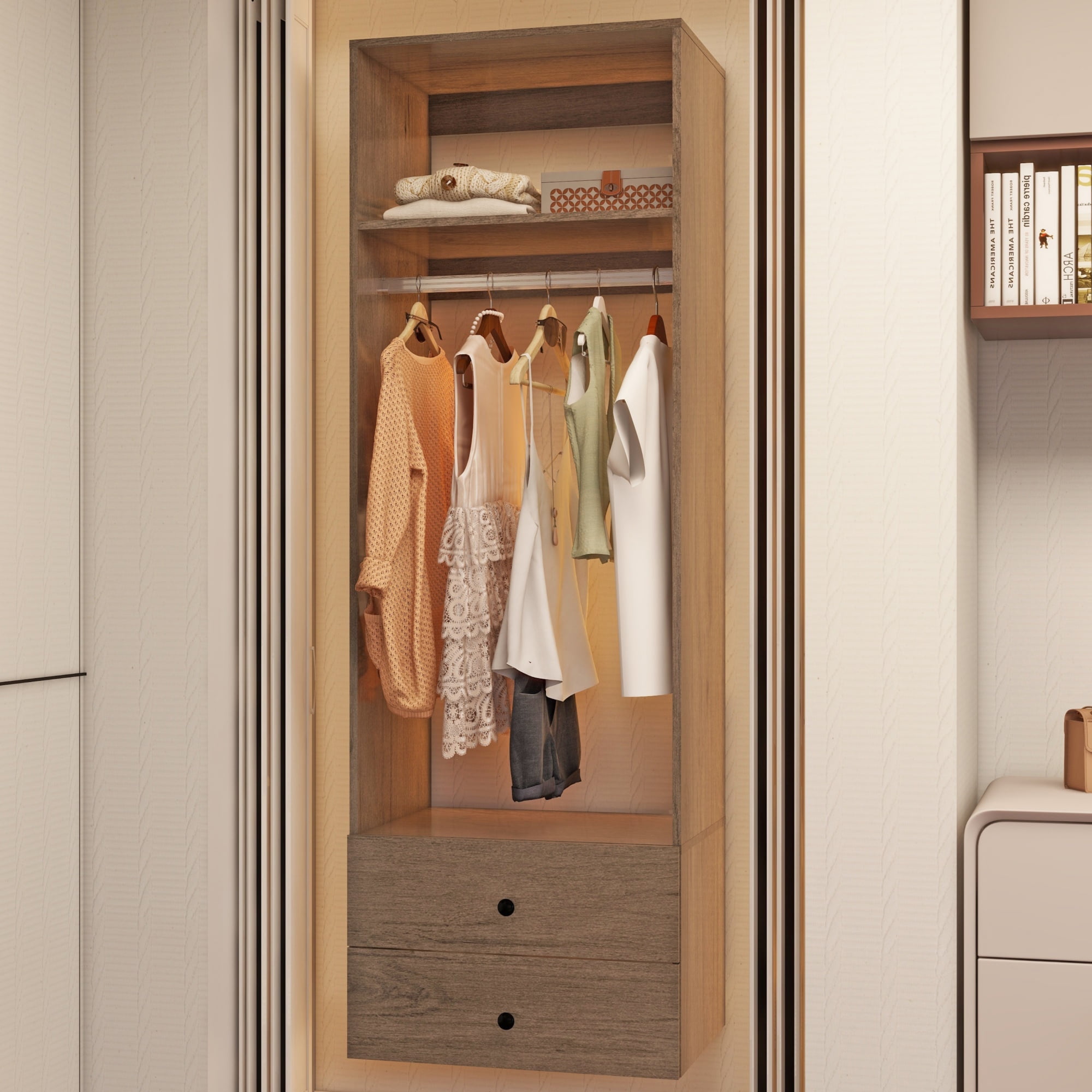 WRR Modular Closet System: Walk-in Closet System with Hangingrod Built ...
