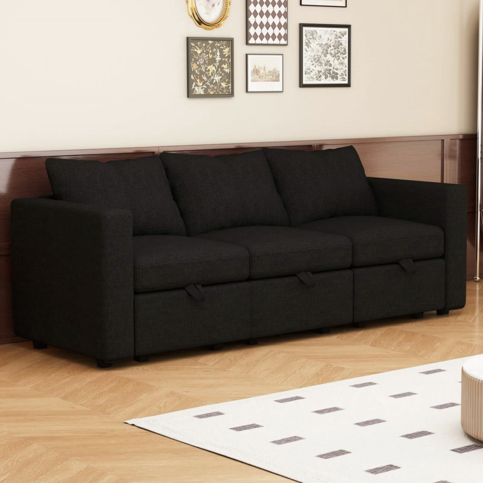 WRR Modular Sectional Couch 3 Seater Sectional Couches with Storage ...