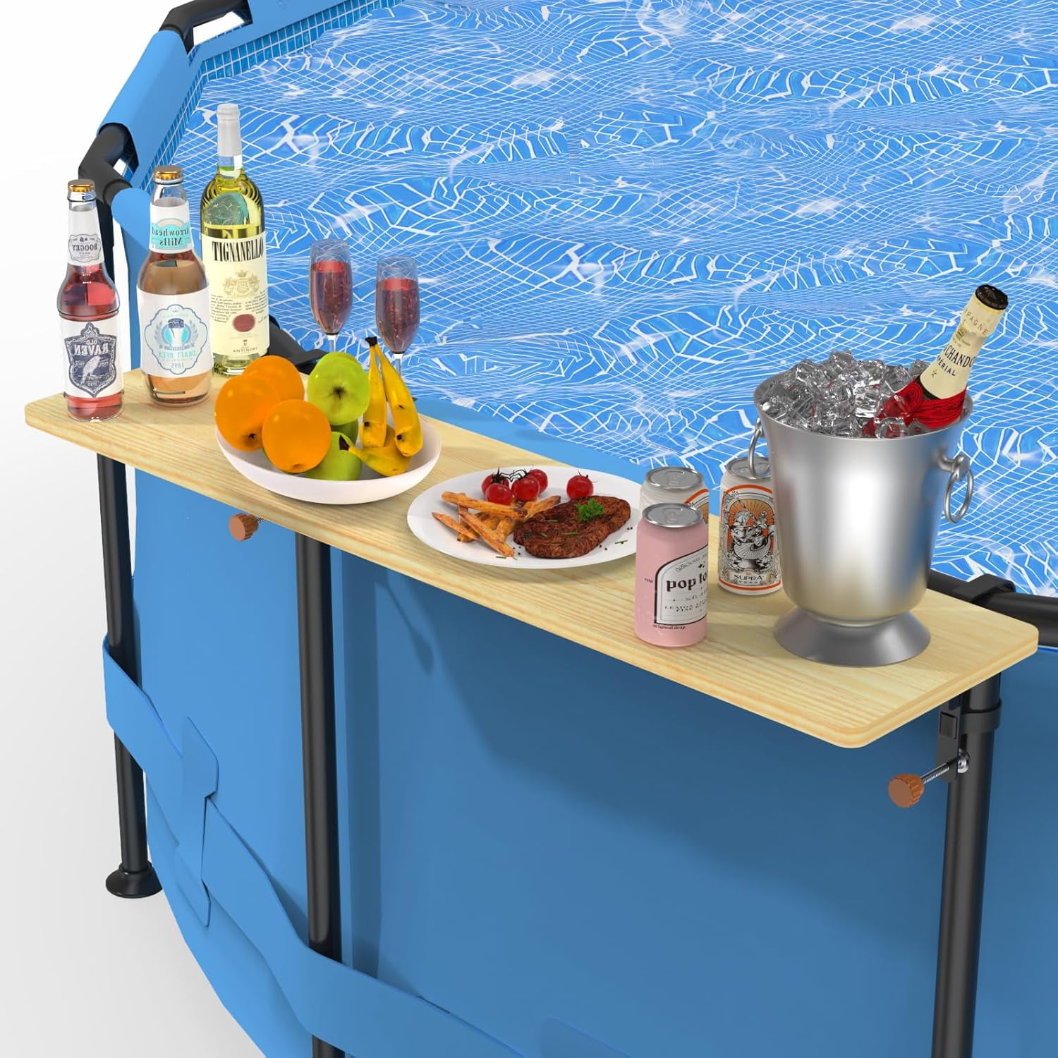 WRR Pool Bar, Above Ground Pool Bar Table, Nordic Pine Foldable ...