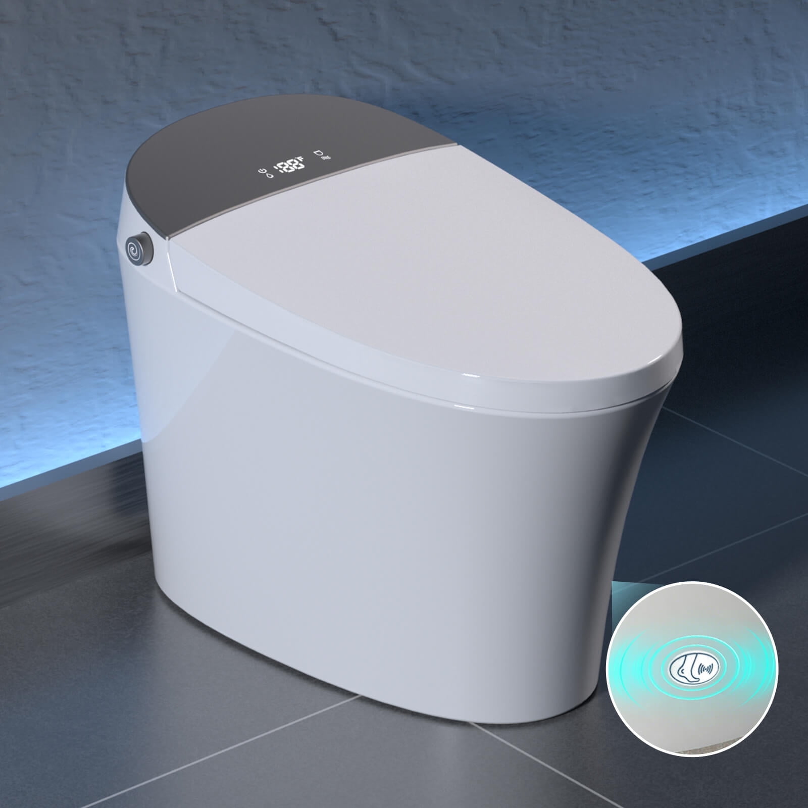 WRR Smart Toilet Bidet with Tank Built In, Self Cleaning Heated Seat Smart Bidet Toilets ...