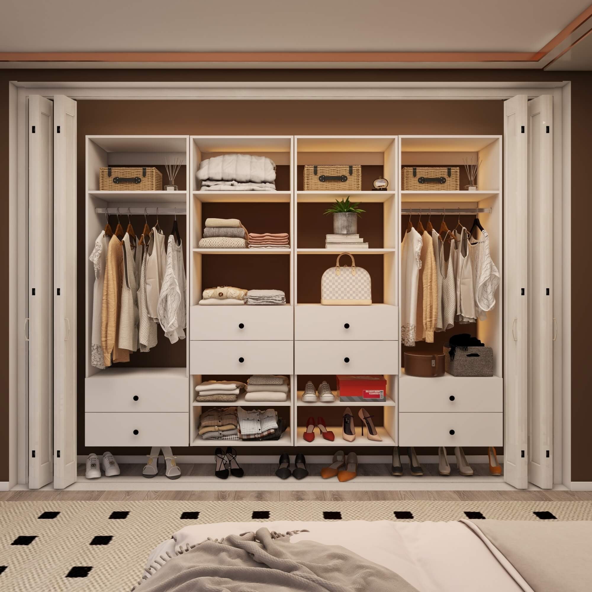 WRR Walk in Closet Organizers and Storage, closet Organizer System with ...
