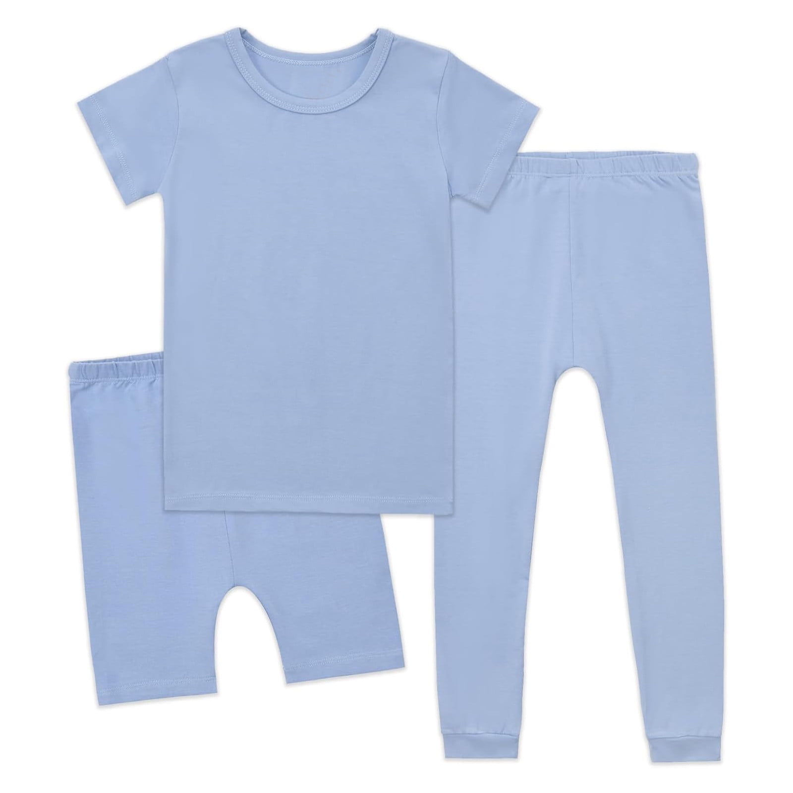 WRTFVZA Boys Girls Pajama Sets - 3pcs Pull Over Short Sleeve Long Pants ...