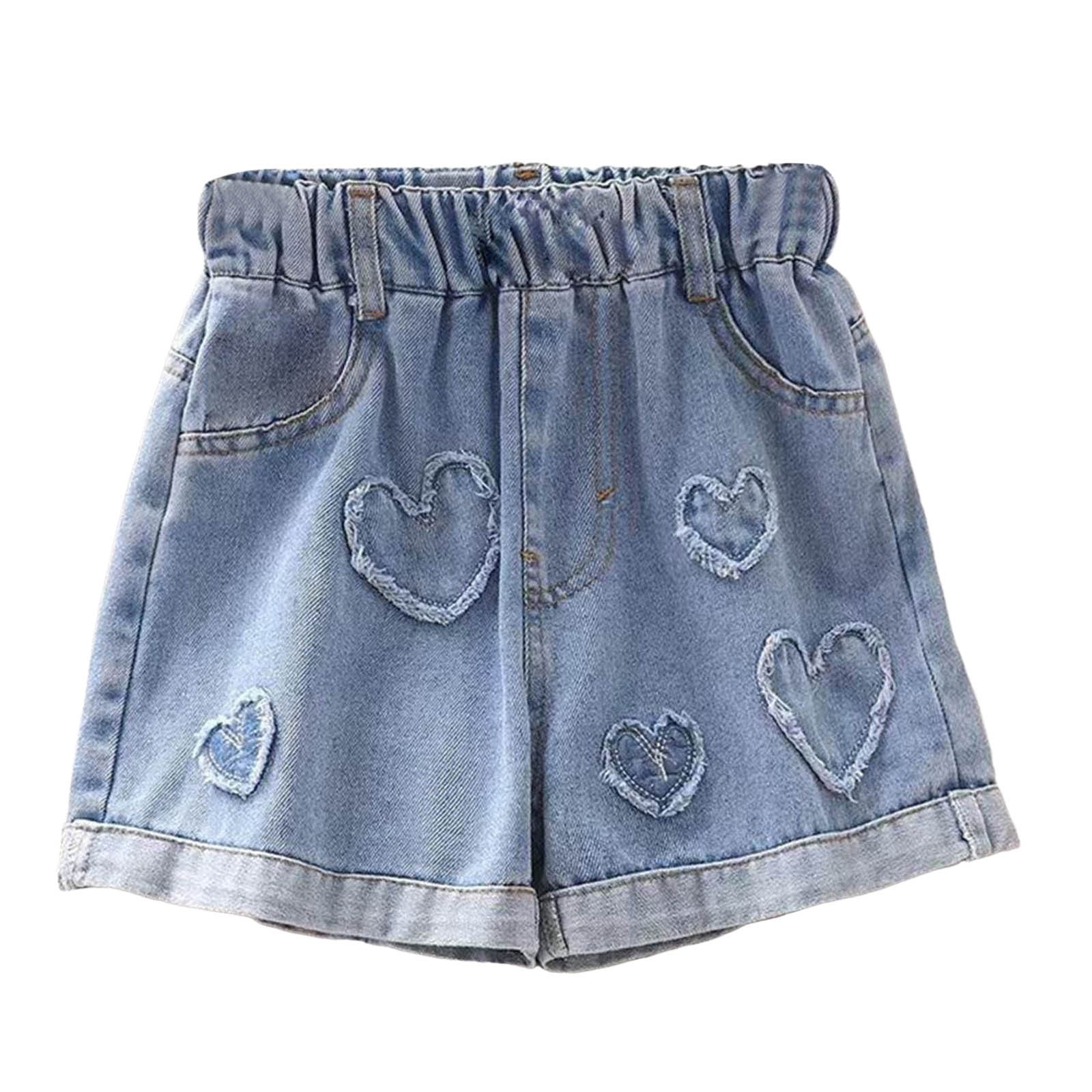 WRTFVZA Girls Jean Shorts 3-4 Years Thin Denim Shorts Summer Shorts ...