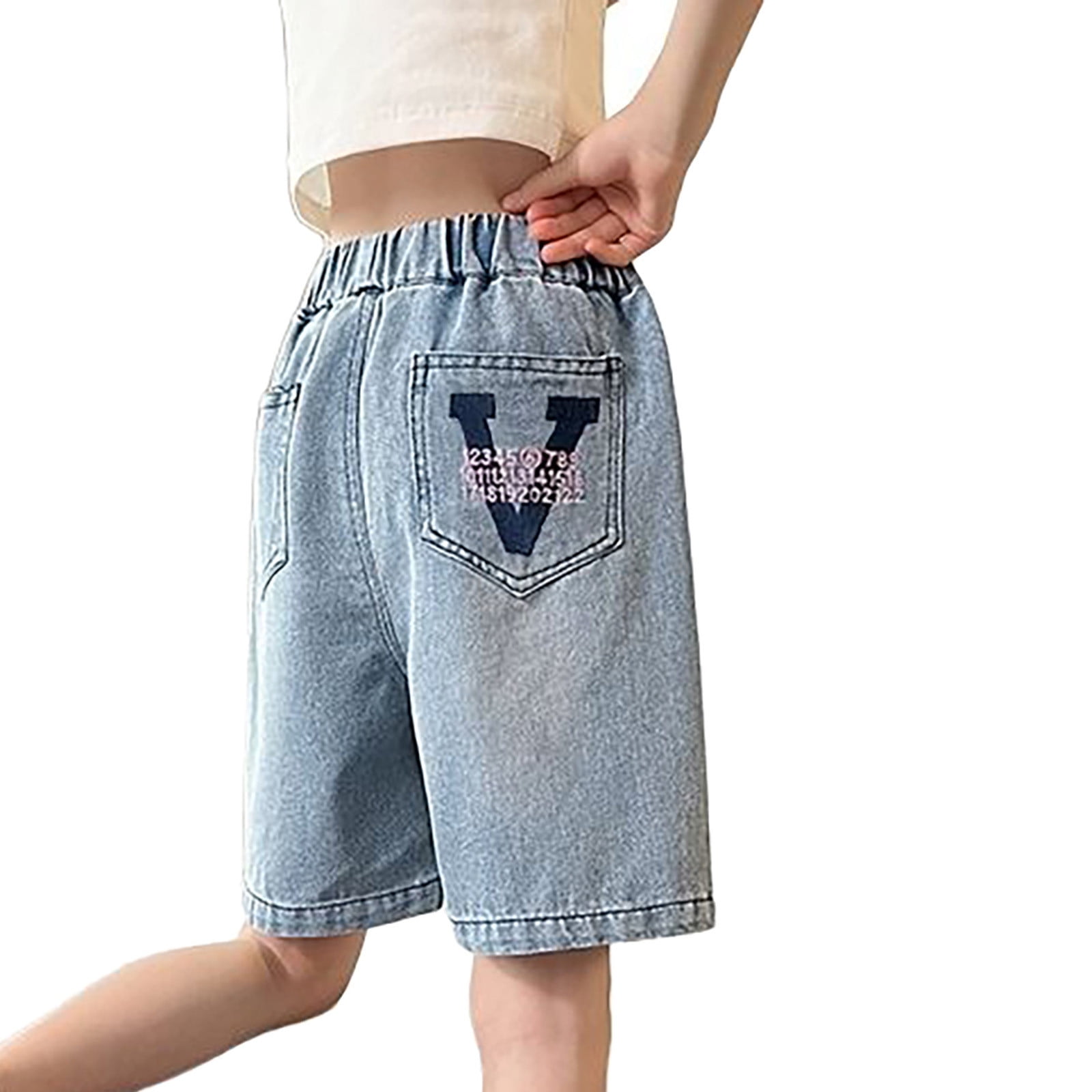 WRTFVZA Shorts For Girls 7-8 Years Thin Denim Shorts Summer Shorts ...