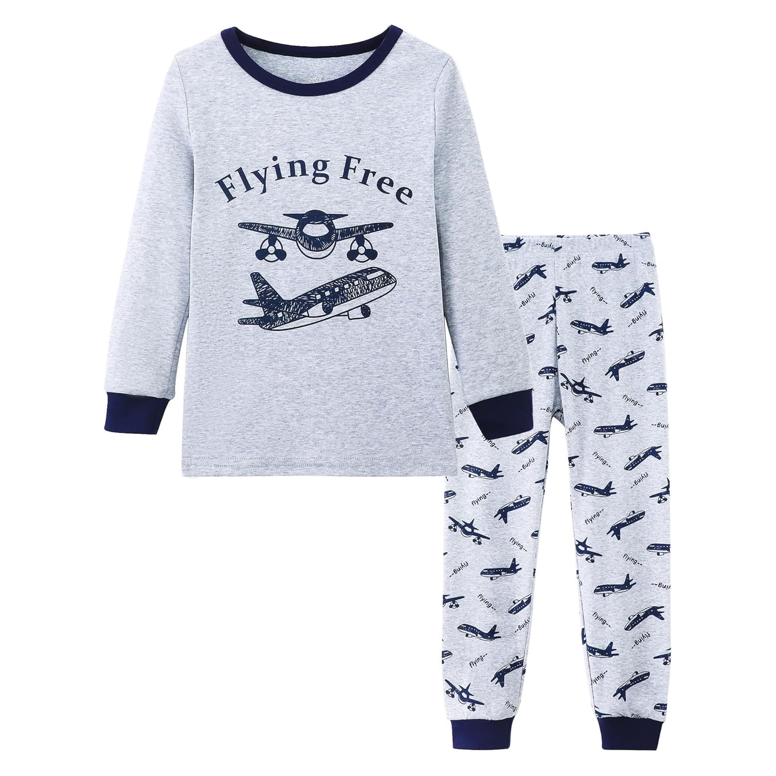 WRTFVZA Kids Dinosaur Cartoon Two Piece Pajama Set, Long Sleeve ...