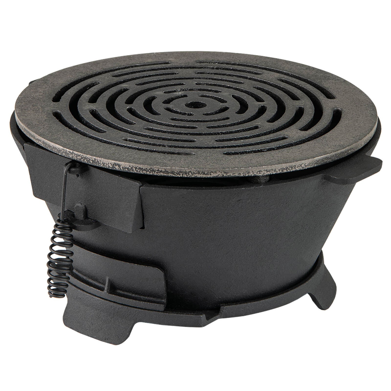 WRTHN Portable Hibachi Charcoal Grill, 12" Cast Iron Round Grill with ...