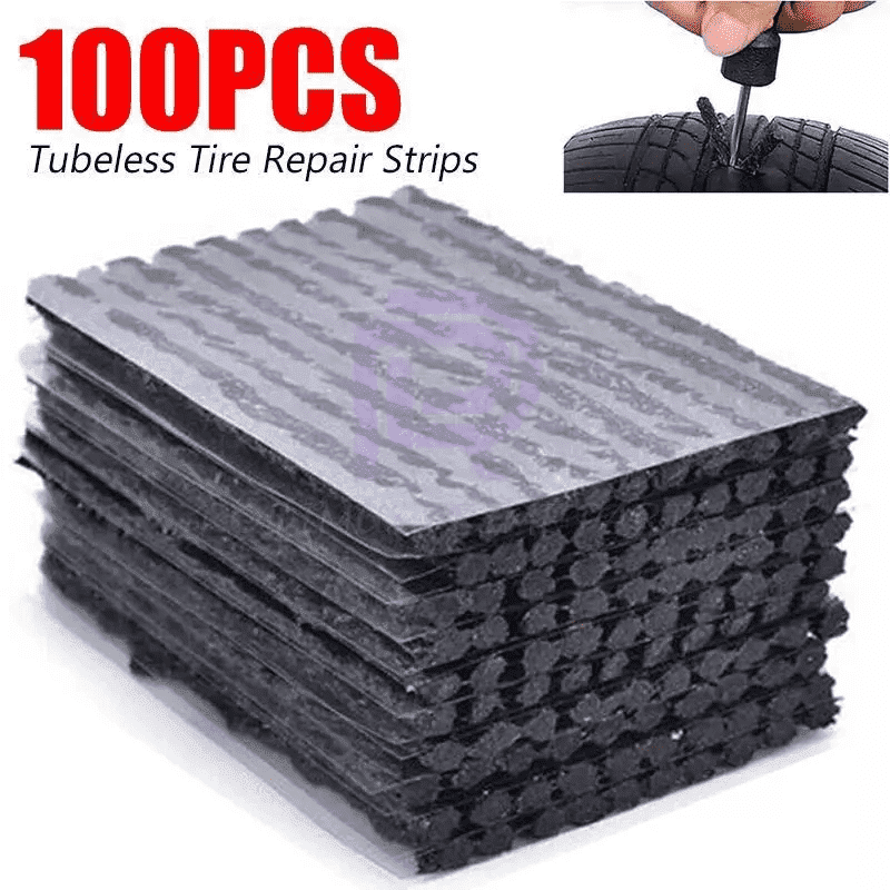 WRWolf 100-Pc Black Tubeless Tire Repair Kit - Plug & Patch String for ...