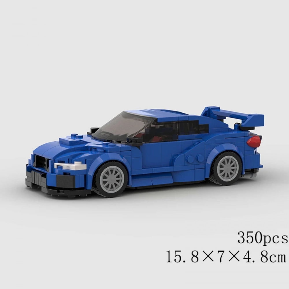 WRX STI MOC Blue Car Speed Champions Super Race F1 Vehicle Model ...