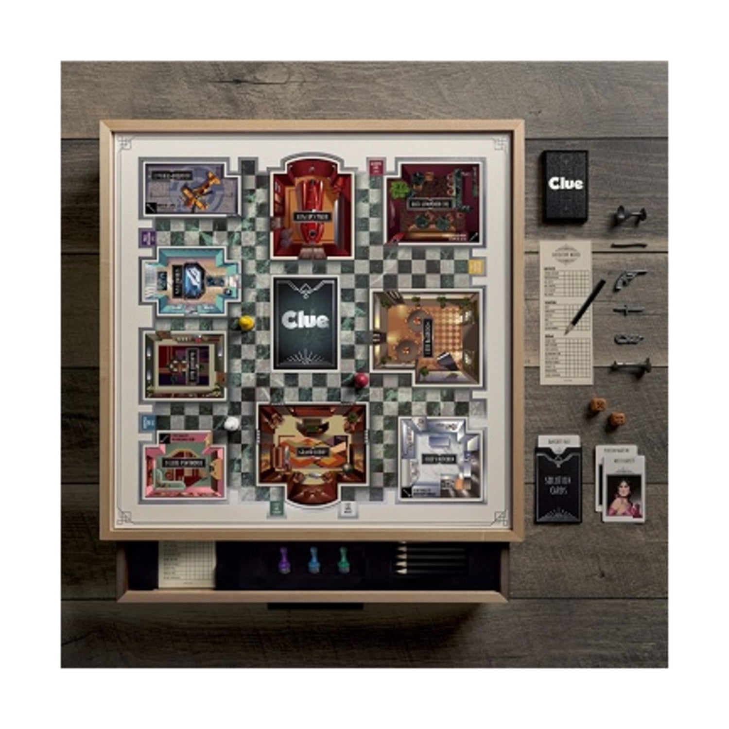 WS Game Company Clue Luxe Maple Edition Board Game - Walmart.com