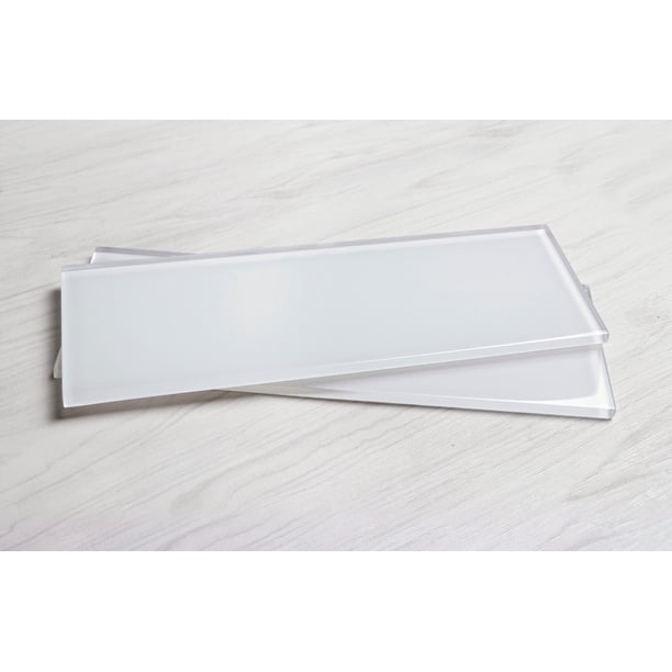 WS Tiles - Premium White 4 in. x 12 in. Individual Glass Subway Wall ...