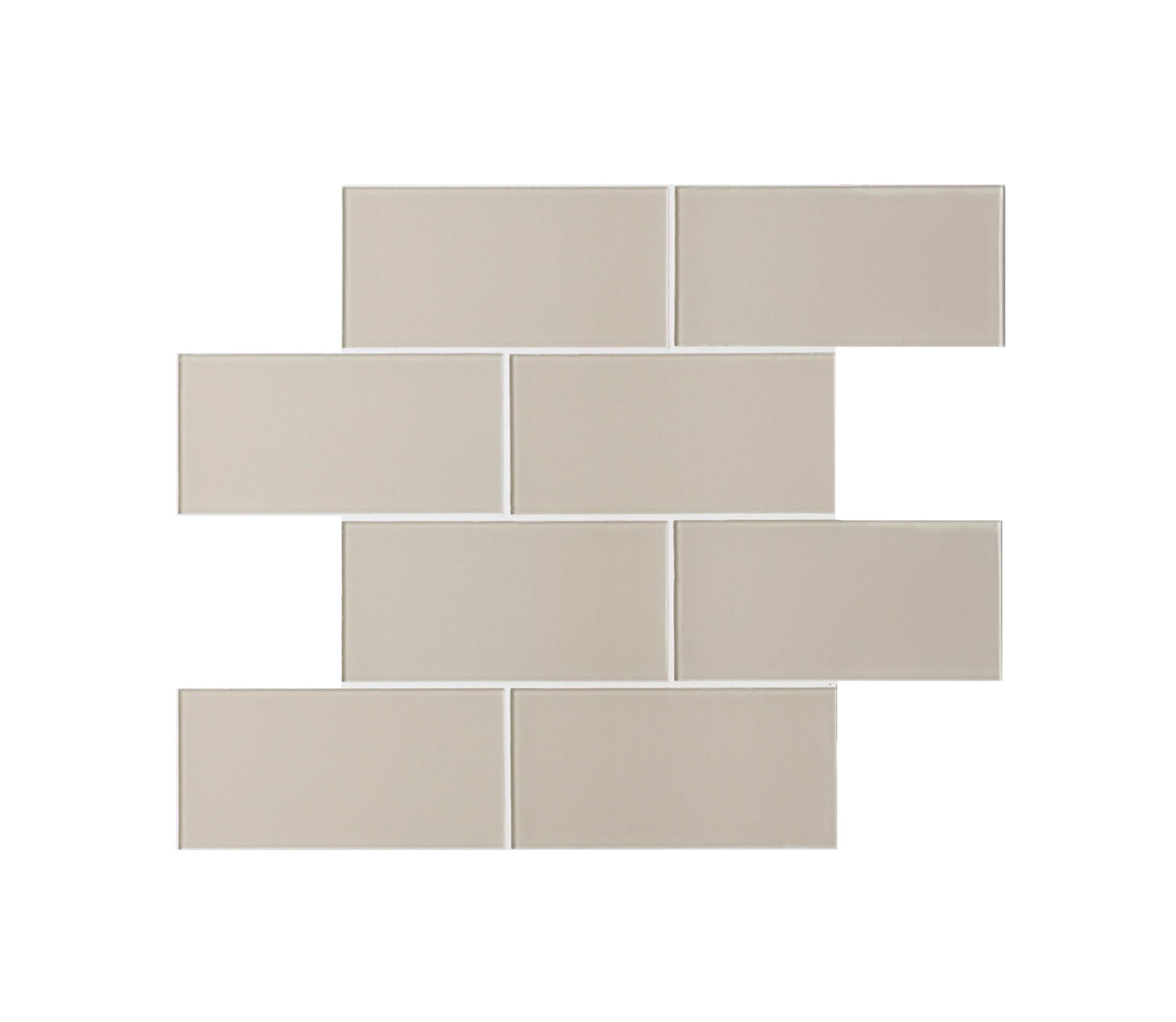 WS Tiles - Quality Value Taupe 3 in. x 6 in. Glass Subway 12 in. x 12 ...