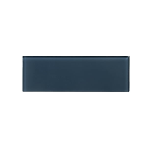 WS Tiles Sample - Premium Denim Blue 4 in. x 12 in. Individual Glass ...