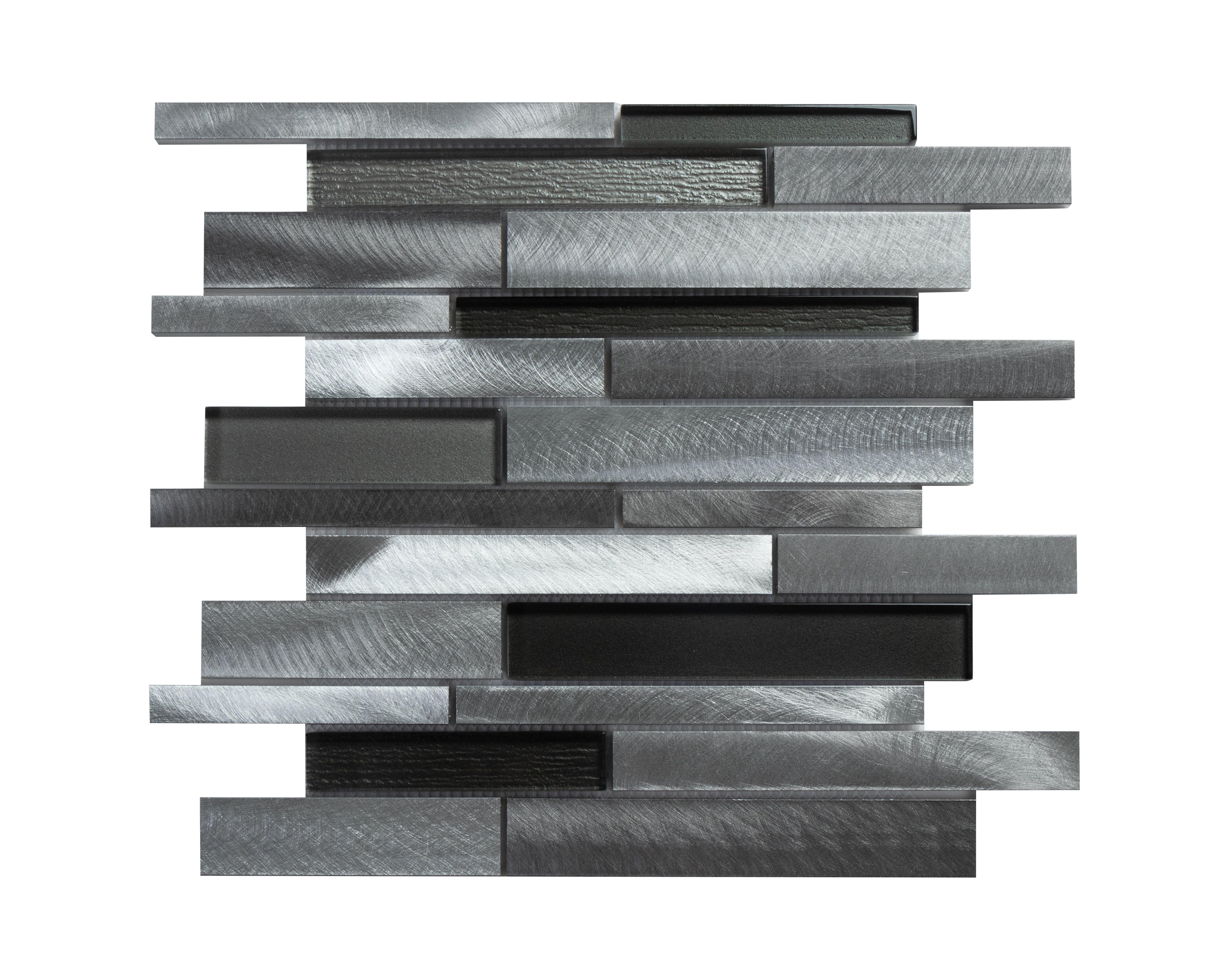 WS Tiles Sample - Twilight Foil Gray 12 in. x 12 in. Interlocking Glass ...