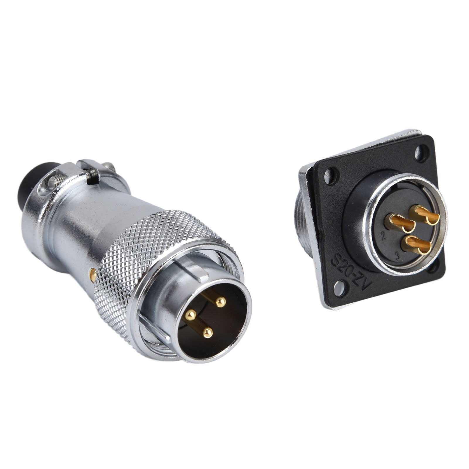 WS20 Aviation Connector, AC 500V 3 Pin Aviation Connector Stable Zinc ...