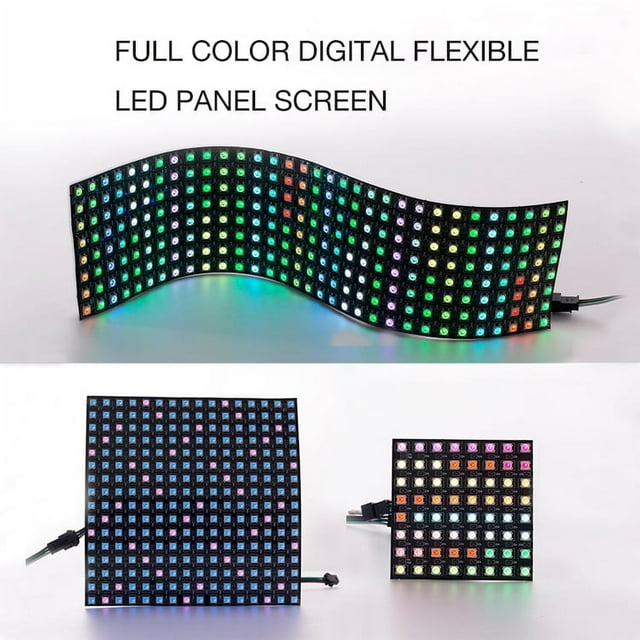 WS2812 8x8 16x16 8x32 Module Matrix Screen DC5V WS2812B RGB LED Digital Flexible Individually ...