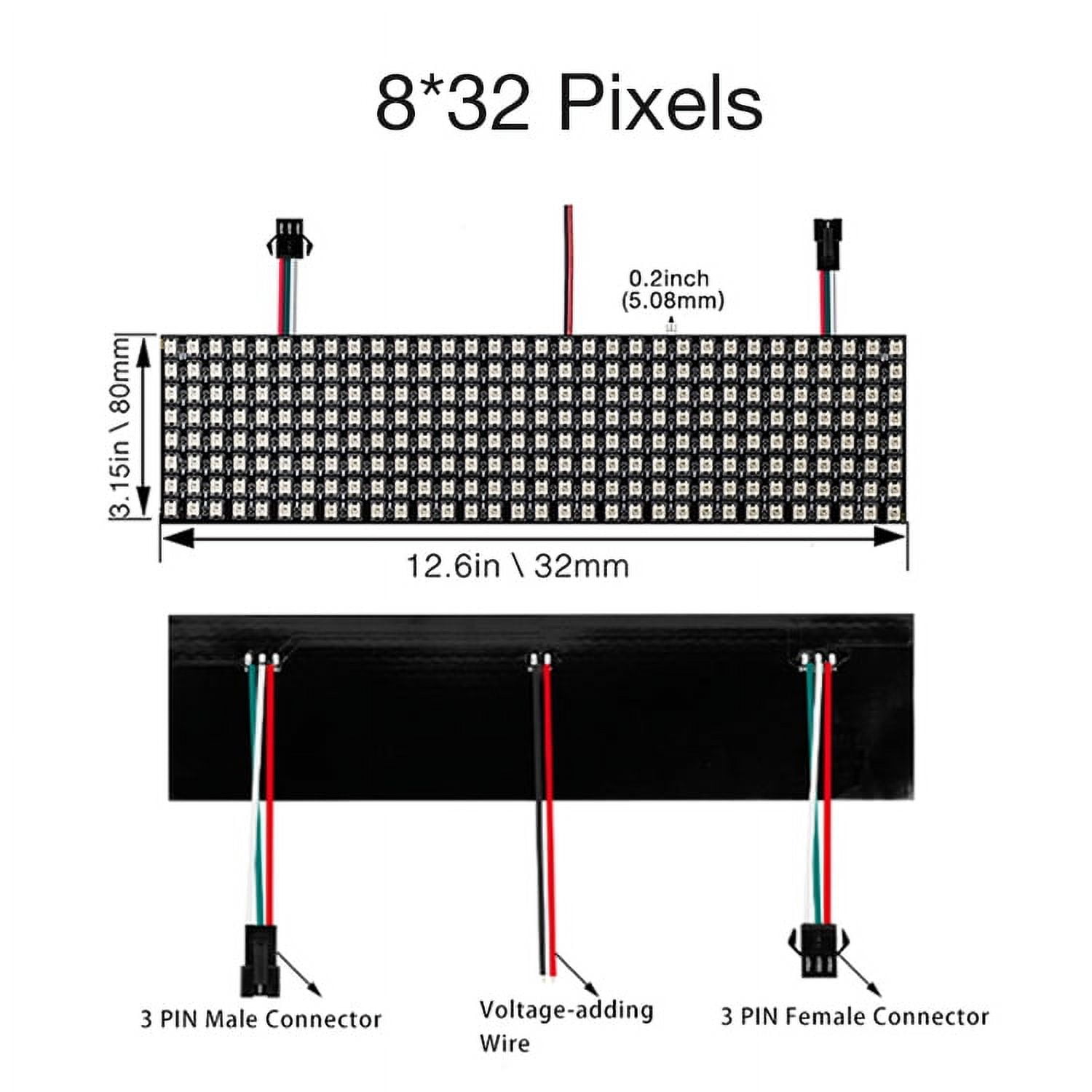 WS2812 8x8 16x16 8x32 Module Matrix Screen DC5V WS2812B RGB LED Digital Flexible Individually ...