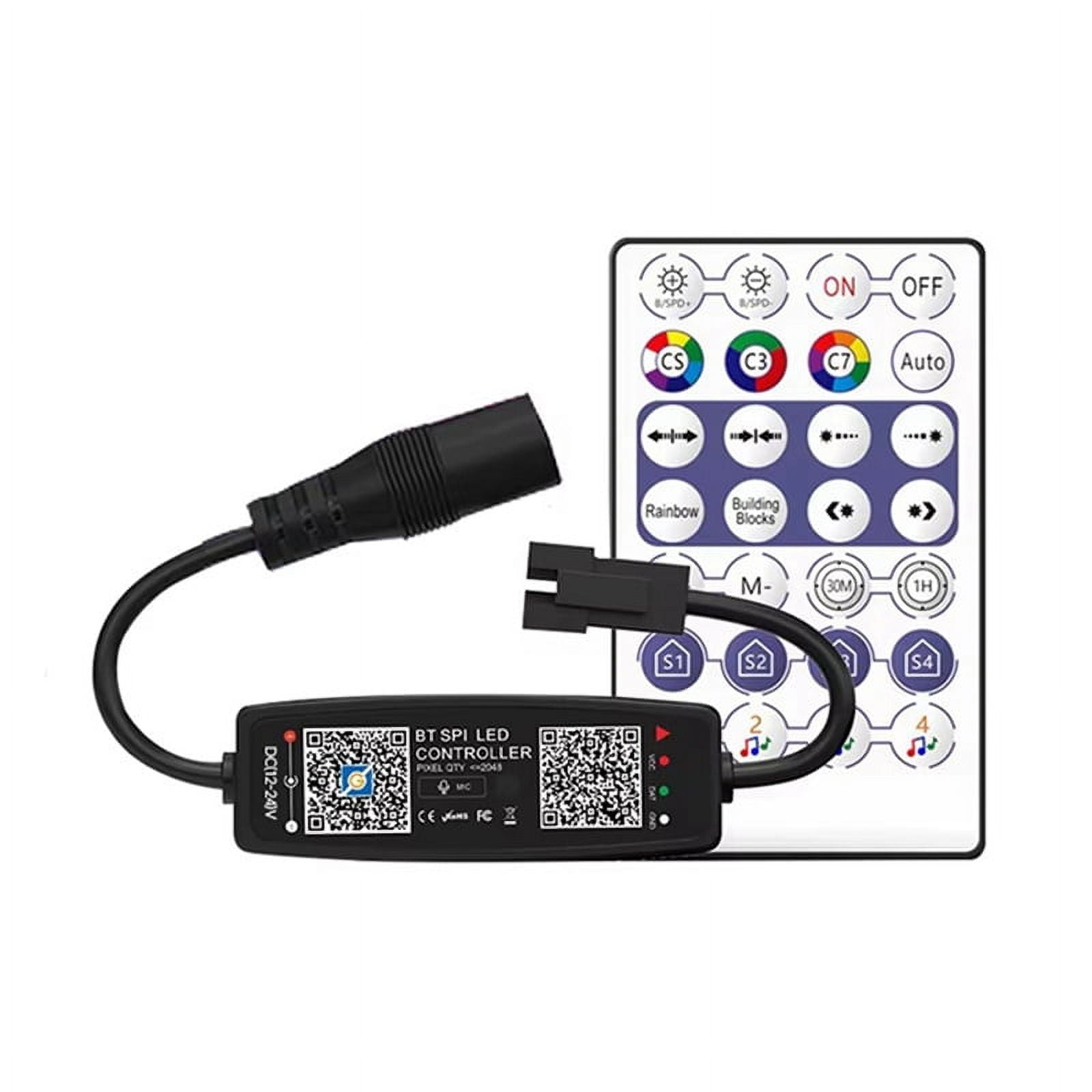 WS2812B Controller Remote Control Bluetooth Music APP Control for Pixel LED Strip Light SK6812 ...