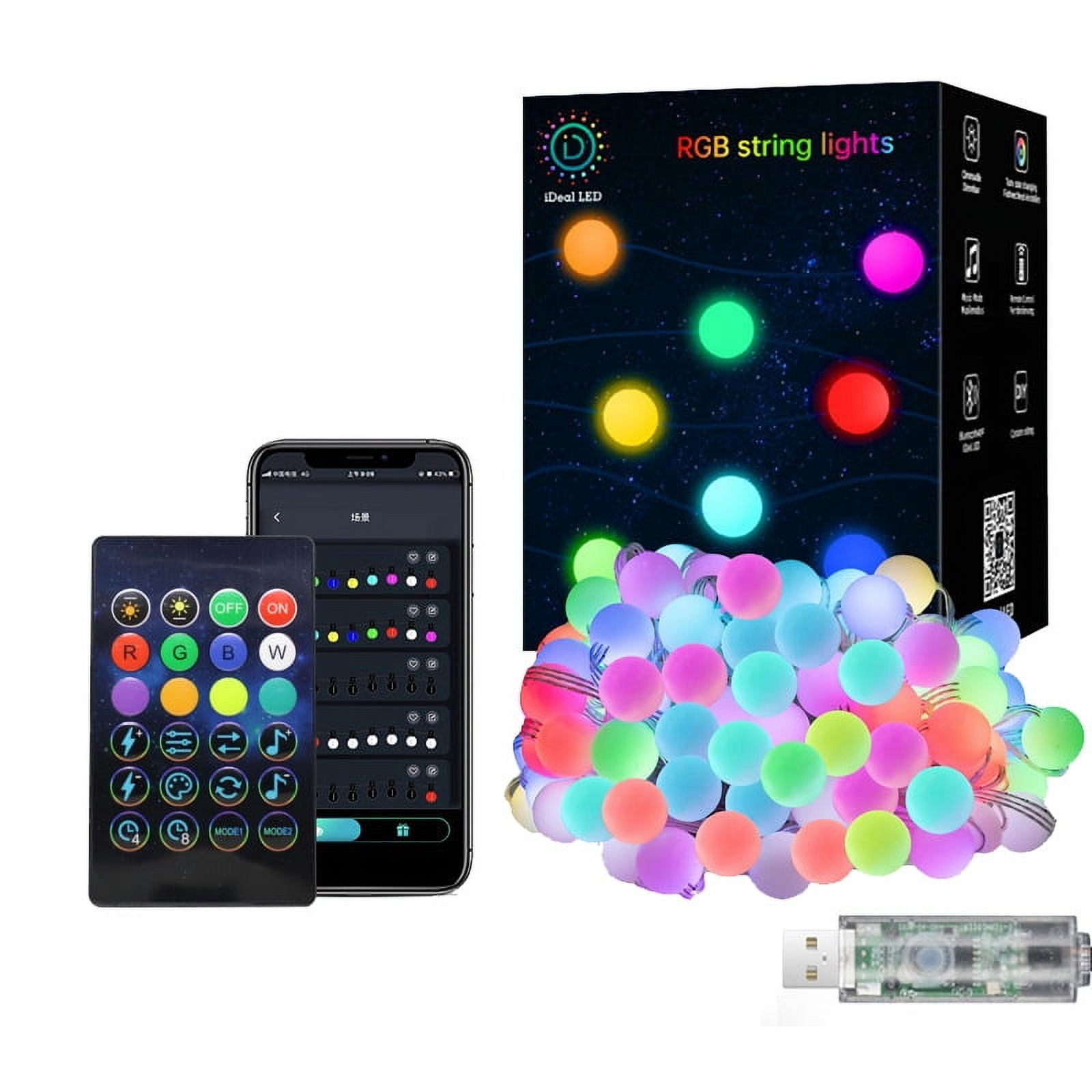 WS2812B Dream Color LED Round Ball String Lights Addressable ...