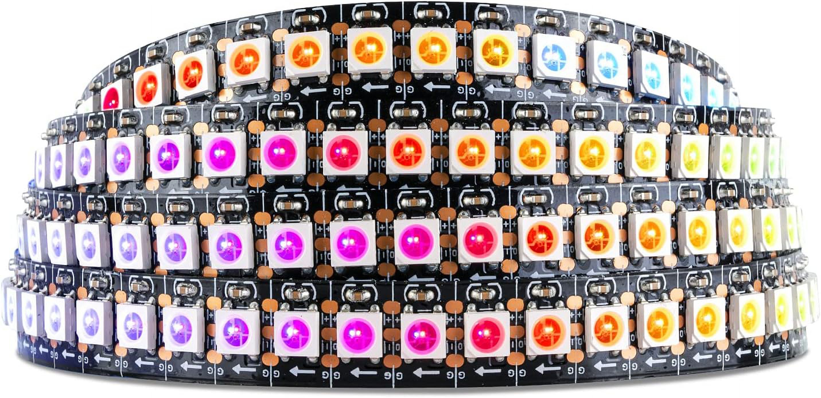 WS2812B LED Strip Light 3.3FT/1M 144LEDs/m Individually Addressable ...