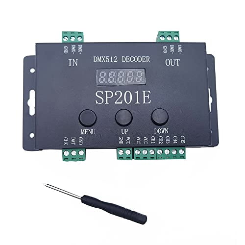 WS2812B WS2811 DMX to SPI Controller Decoder, W/ 99 Color Modes, 5 Channel DMX 512 RGB WW ...