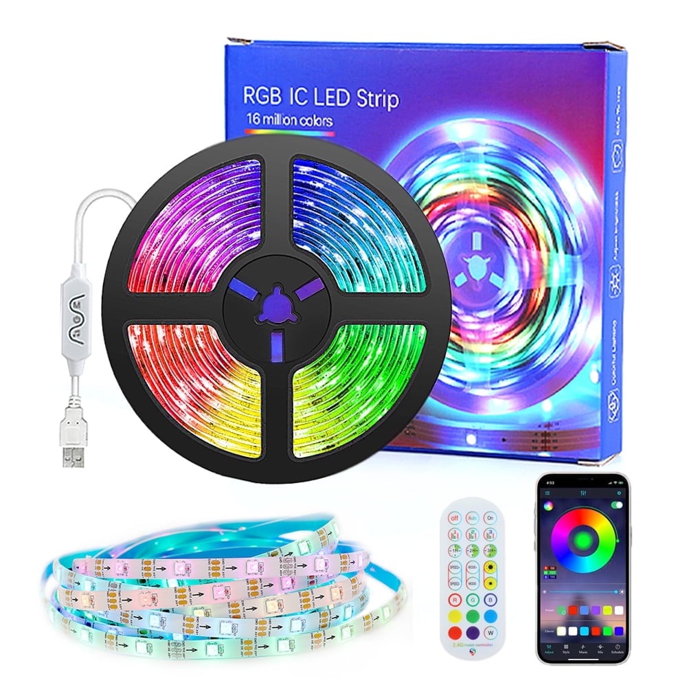 WS2812b Kit Individually Addressable LED Strip 16.4FT 30Pixels/m ...