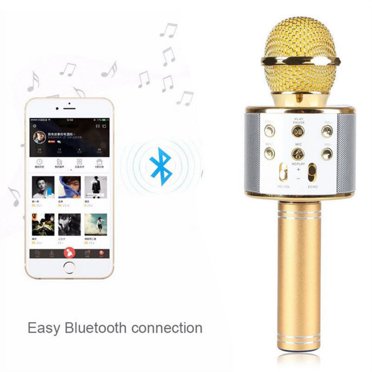 WS858 Bluetooth Wireless Karaoke Handheld Microphone USB KTV Player Bluetooth Mic Speaker Record ...