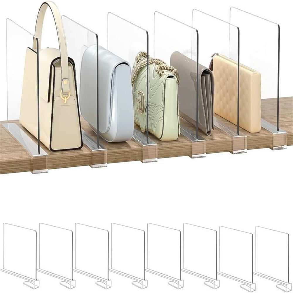 WSBArt 12-Pack Clear Plastic Cabinet Organizer Dividers – Adjustable ...