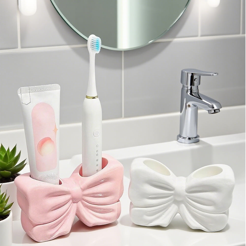 WSBArt 1Pc Ins StyleCeramic Bow Tie Shaped Toothbrush Holder Stand for ...
