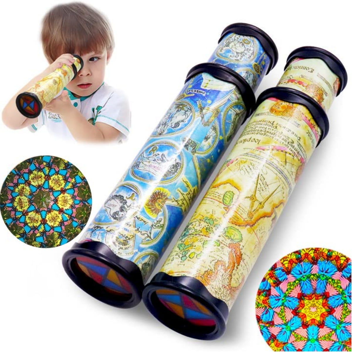 WSBArt 2Pcs Magic Kaleidoscope, Old World Kaleidoscope Classic Toys ...